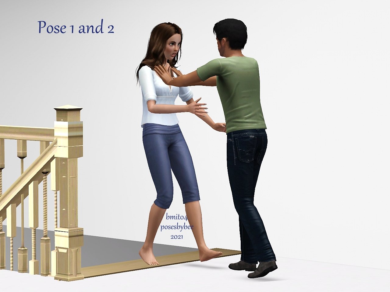Falling Down Stairs – Pushed! – Poses by Bee