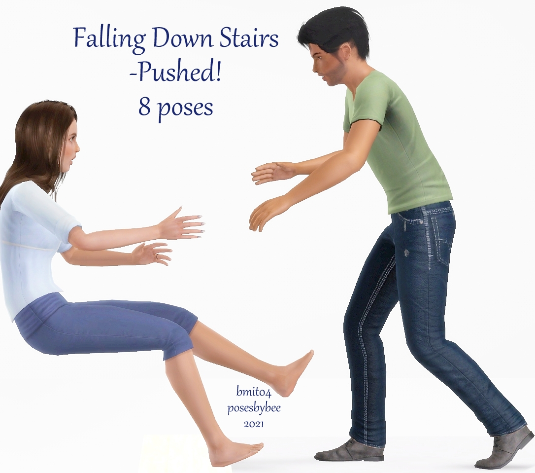 Falling Down Stairs – Pushed! – Poses by Bee