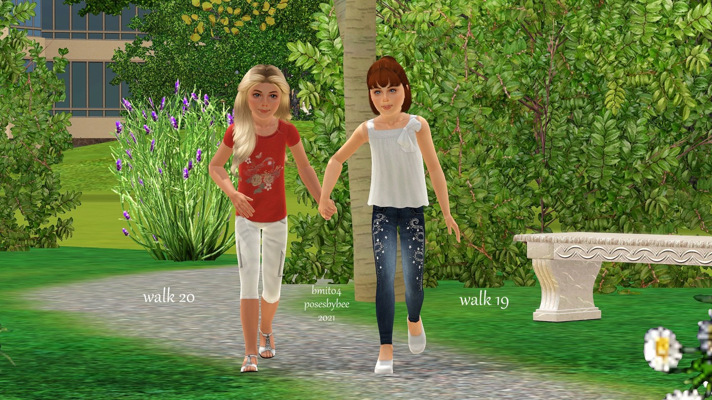 Children Walking And Talking – Poses by Bee