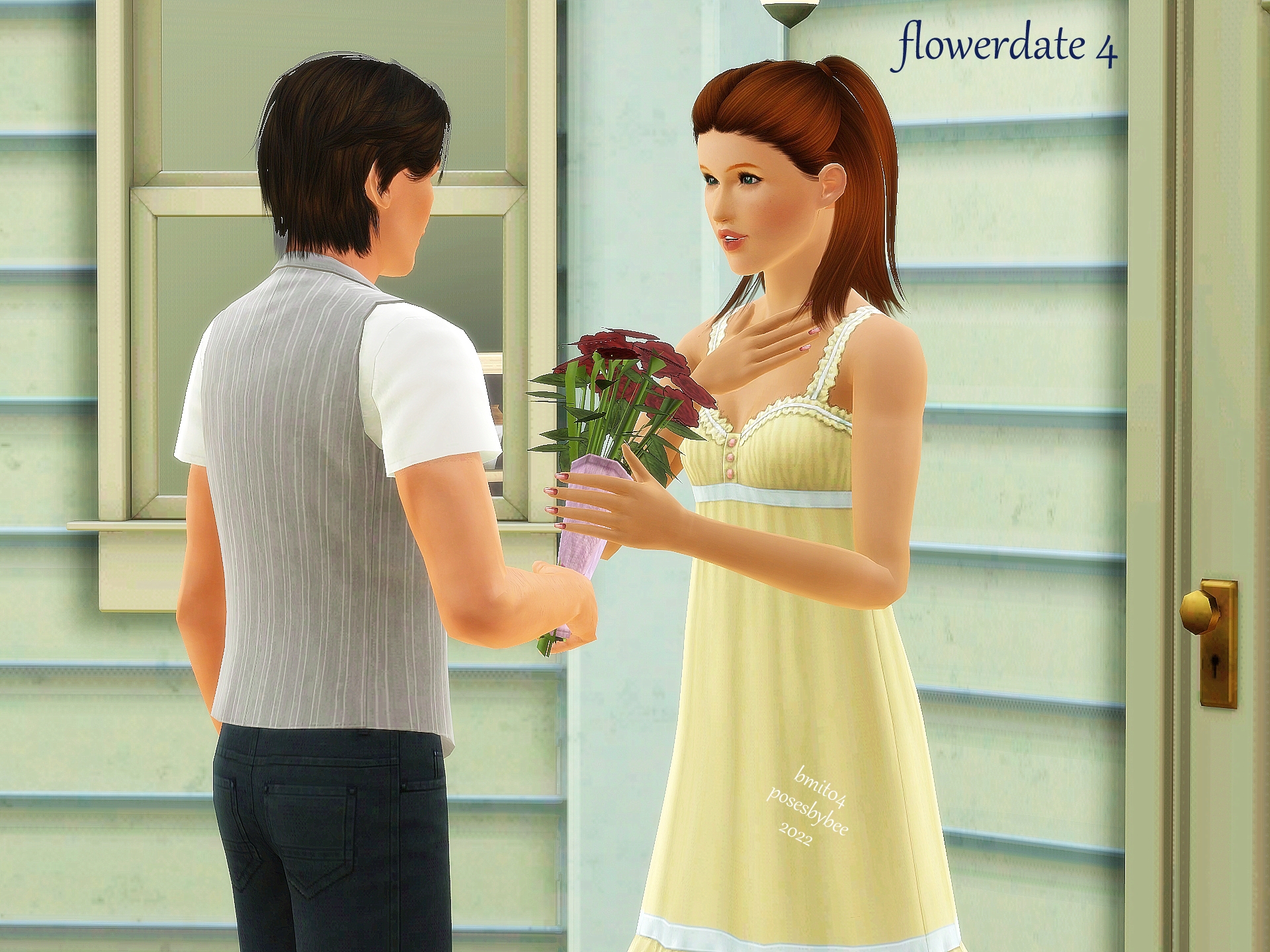 Date – Arrival With Flowers – Poses by Bee
